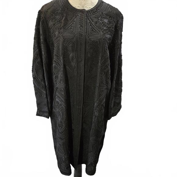 Peter Nygard | Jackets & Coats | Peter Nygard Vintage Black Silk Long ...